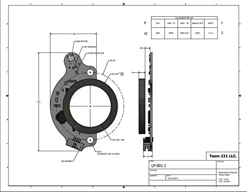 221 Robotic Systems Lamprey Absolute Rotary Encoder-Hollow Bore, 10-bit, Analog/UART/PWM