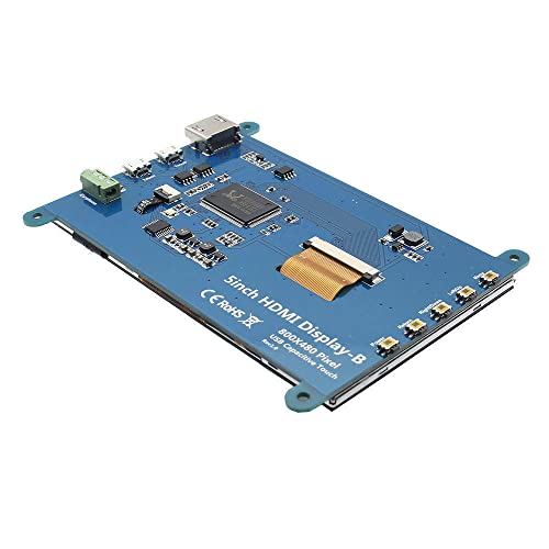 5 Inch 800x480 HDMI Touch-Capacitive LCD Screen with OSD Menu for Raspberry Pi 3 B+ / BB Black