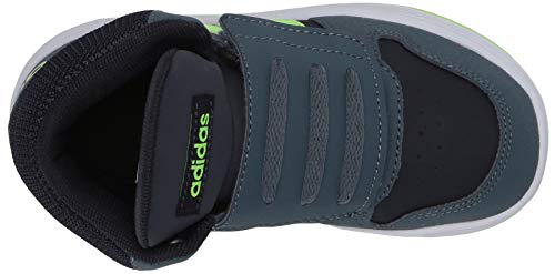 adidas Boy's Hoops 2.0 Mid Basketball Shoe, Ink/Green/Legacy Blue, 5.5 Little Kid