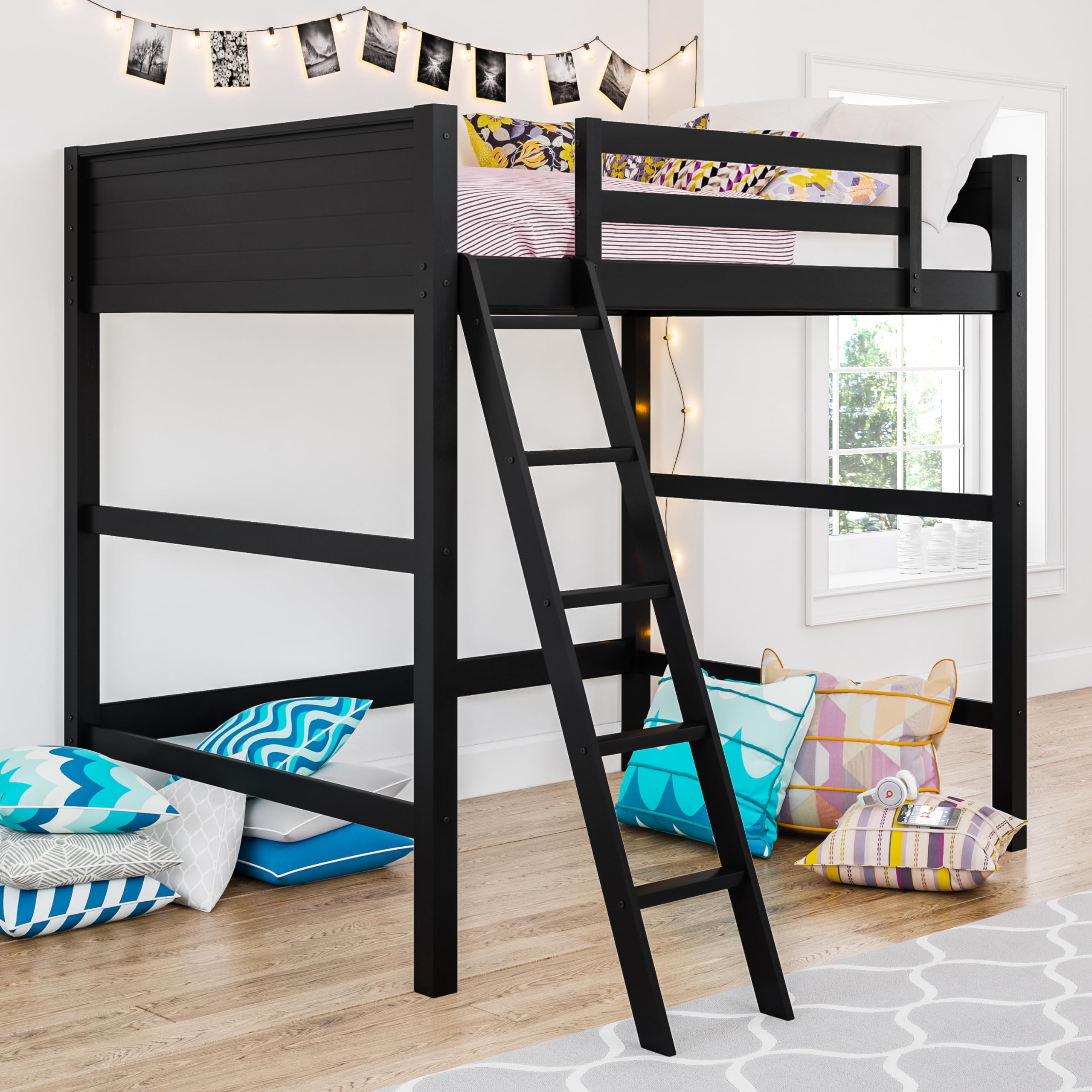 DHP Denver Full Size Loft, White bed