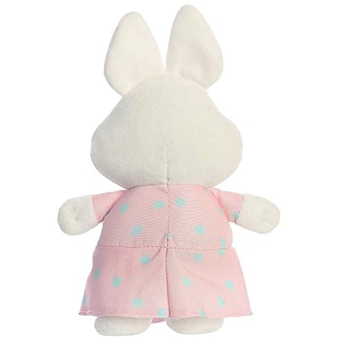 Aurora Bundles of 2 6.5 Inch Plush Animals: Max and Ruby Bunnies, White Black red Pink Blue