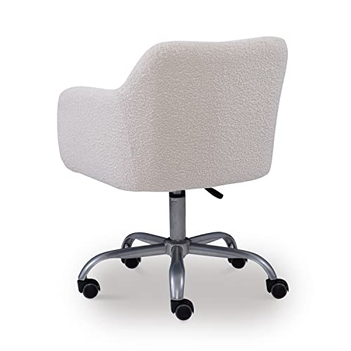 Linon Home Decor Products Linon Brooklyn Sherpa Office Chair, Ivory