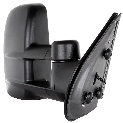 QUALINSIST Tow Mirrors Fit for 2008-13 for Chevy Silverado/Sierra 1500 Towing Mirrors With Power Adjusted Heated Without Turn Signal Light Black Housing 2PCS LH and RH Side
