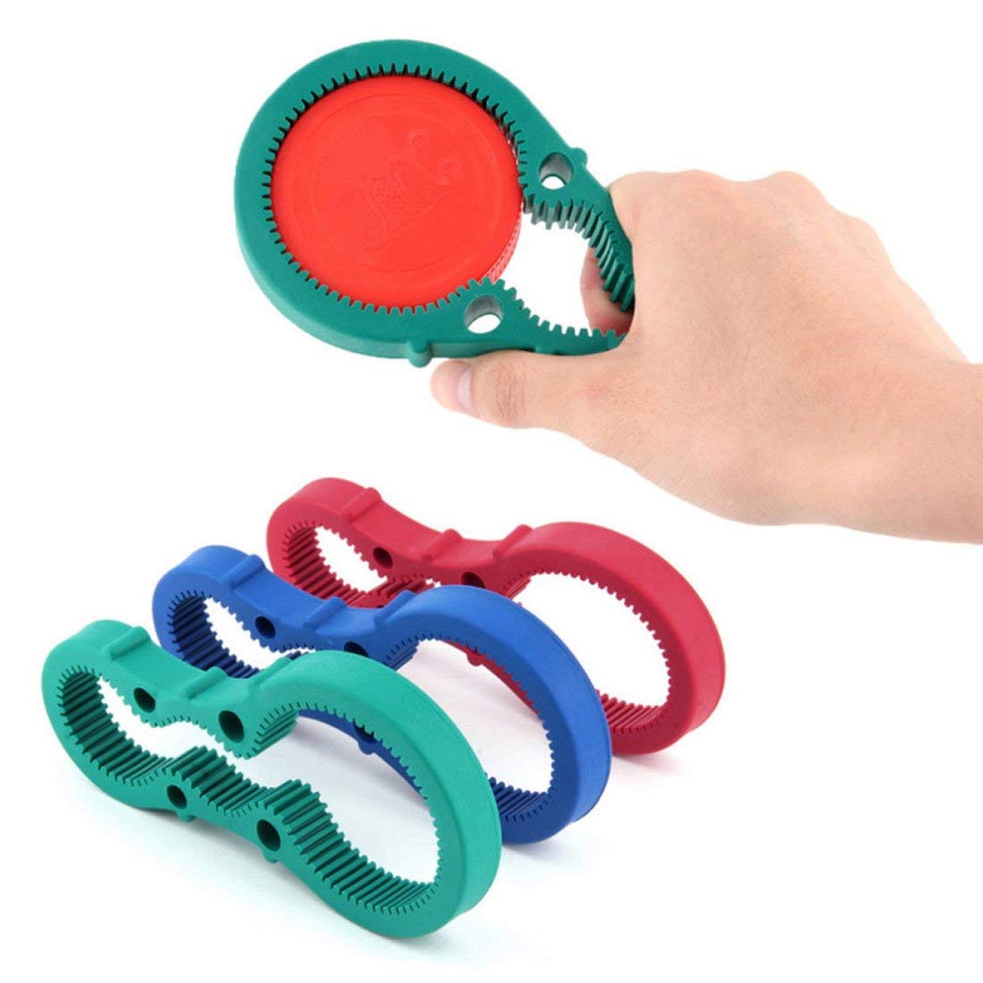 3 in 1 Silicone Multi-function Jar Opener Bottle Opener Anti-slip Bottle Lid Opener Kitchen Twist Tool Opener for Various of Kitchen Cans, Bottles Pops for Weak Hands and Seniors with Arthritis - Blue