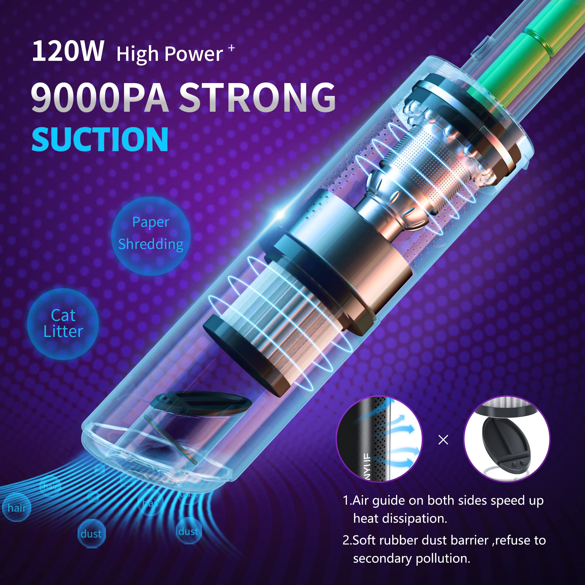 Bennra Mini Cordless Handheld Vacuum Cleaner【2022 New】, for Car, Home, Pet Hair, Portable USB Rechargeable, Easy to Clean Keyboard, Drawer, Crevices