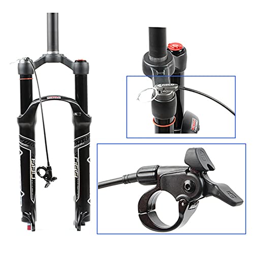 26/27.5/29 Inch MTB Fork Damping Adjustment 100mm Travel 1-1/8" Straight Mountain Bike Fork Rebound Adjust, 9×100mm QR,Remote Lockout,27.5"