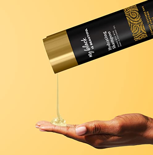 My Black is Beautiful Hydrating Shampoo, Sulfate Free, for Curly and Coily Hair with Coconut Oil, Honey and Turmeric, 9.6 Fl Oz