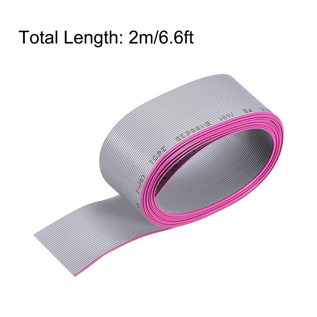 uxcell Flat Ribbon Cable Wire 2m/6.6ft Length 1.0mm Pitch 34 Pins Gray for AWM 2651 Connecting