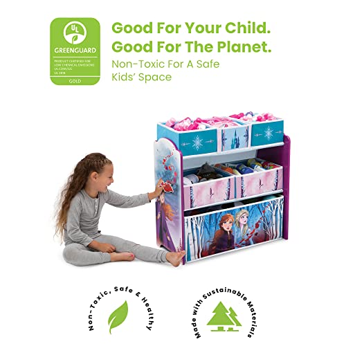 Delta Children Chair Desk with Storage Bin + Design and Store 6 Bin Toy Storage Organizer, Disney Frozen (Bundle)