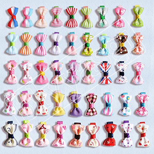 Blyyasgi Multi Color Puppy Dog Cute Hair Bows Hair Clips for Pet Grooming (10 Pcs)