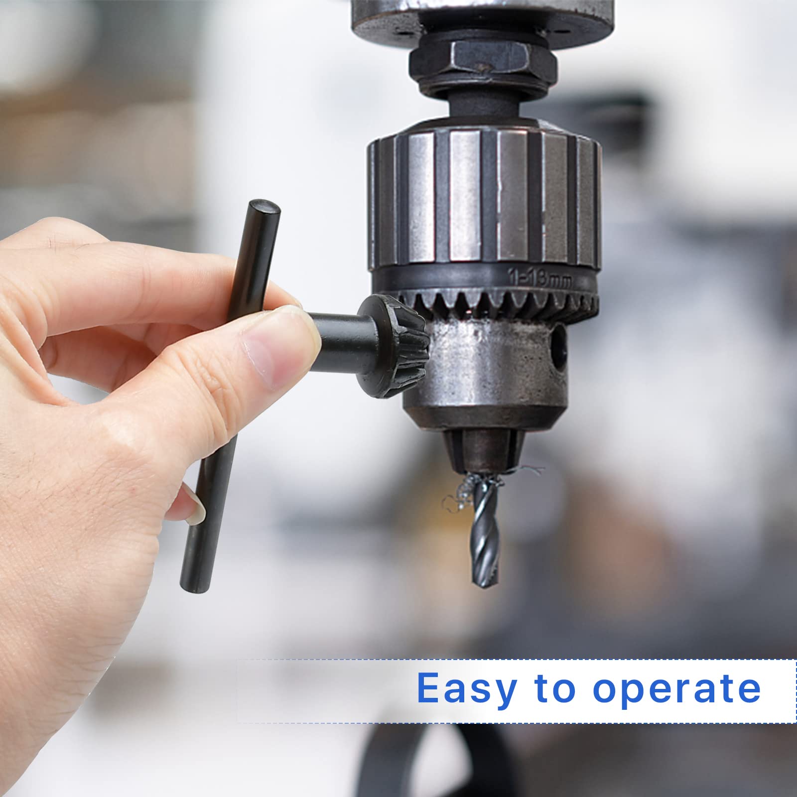 Worldity 6 Sizes Drill Chuck Key Wrench, Heavy Duty Carbon Steel Replacement Drill Press Chuck Key for Drill Clamping Tool (Chuck Diameter: 5/32" 1/4" / 3/8" / 1/2" / 5/8" 3/4")