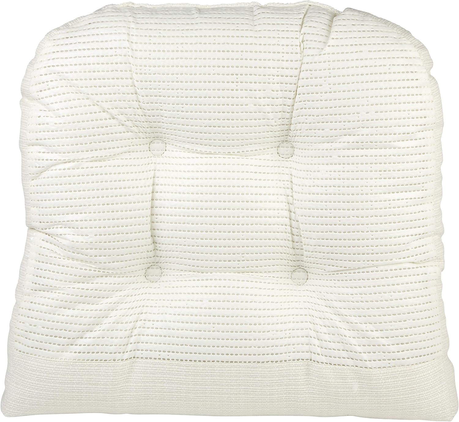 Klear Vu Gripper Overstuffed Universal Non-Slip Dining Chair Cushions for Kitchen Decor or Office Use, U-Shaped Skid-Proof Seat Pad, 17x17 Inches, 2 Count (Pack of 1), Solid Ivory