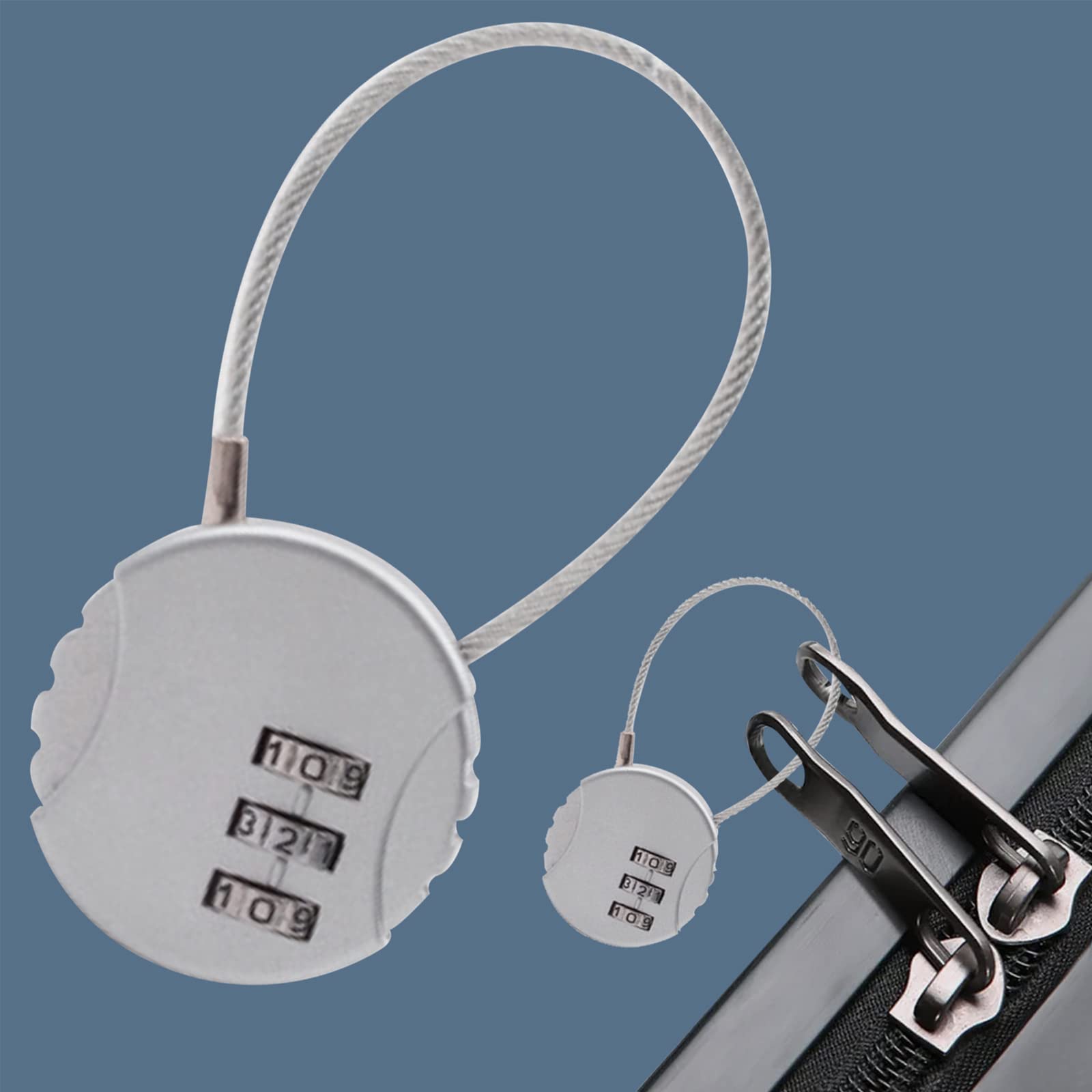 3 PCS 3-Digit Combination Lock Gym Locker Lock Waterproof Outdoor Mini Wire Rope Combination Padlock for Zippers, Backpacks, Trolley Cases, Gym Lockers, Fence