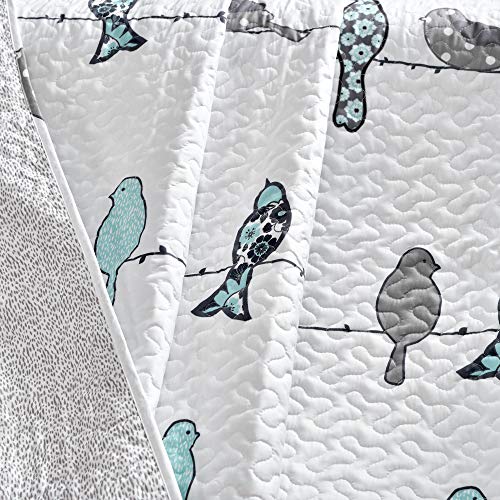 Lush Decor Rowley Birds Throw Blanket, 50" x 60", Blue & Gray