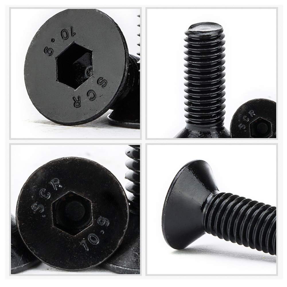 FullerKreg M3-0.5 x 10mm DIN 7991 Hex Drive Class 10.9 Black Oxide Finish Alloy Steel Flat Socket Cap Screw (Pkg of 100)