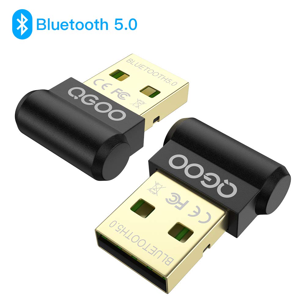 USB Bluetooth Adapter for PC, QGOO Mini Bluetooth 5.0 EDR Dongle for Desktop Computer Transfer for Laptop Bluetooth Headphones Headset Keyboard Mouse Speakers Printer Windows 7/10/11(Grey)