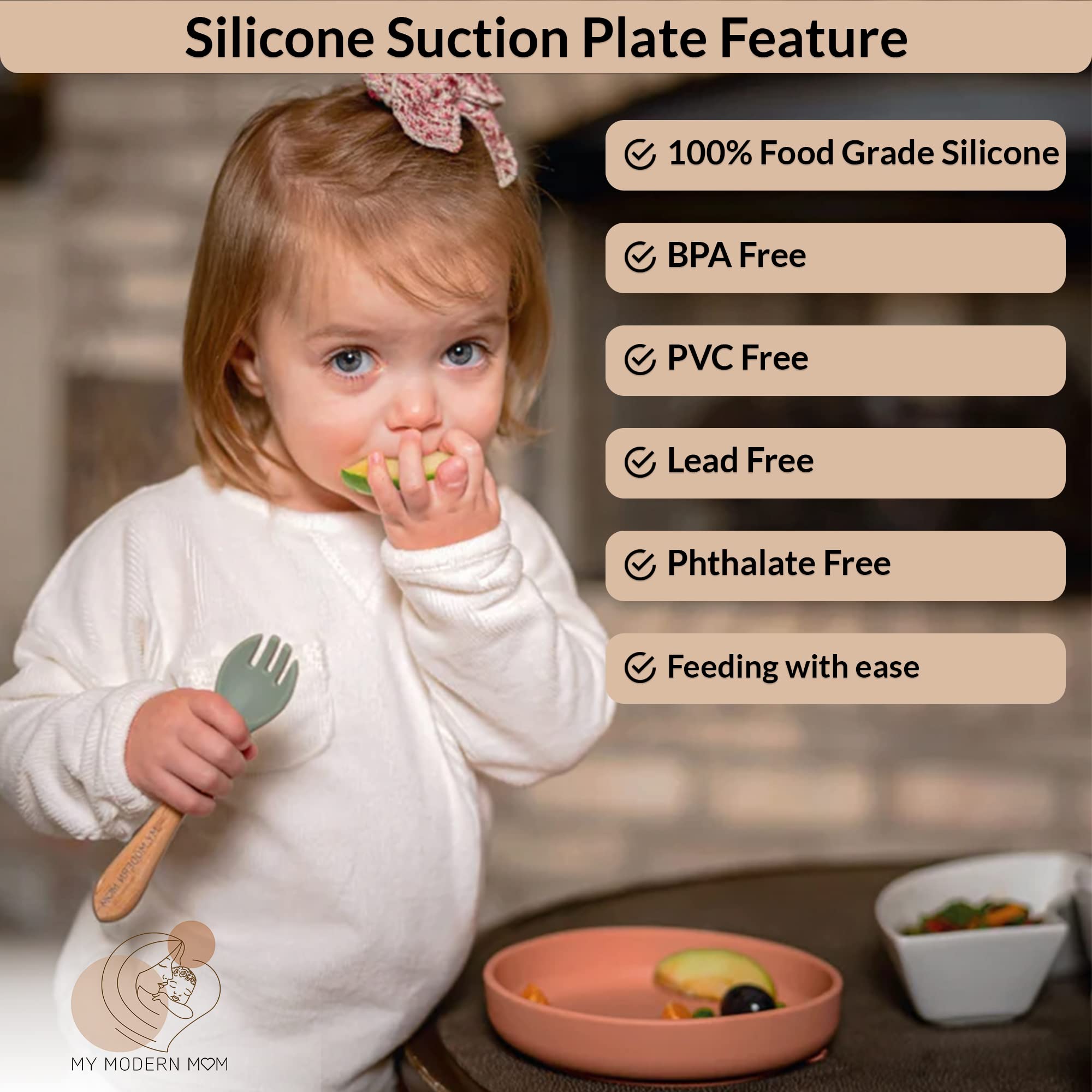 3 Pack Suction Plates for Baby and Toddlers – Extra Strong Silicone Suction Base (No Lids), Food Grade Silicone, Raised Edges, Dishwasher and Microwave Safe