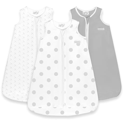 Baby Sleeping Bag Sack ā Infant Sleeping Bags 6-12 Months ā 3 Pack - Cotton Wearable Blanket Baby Sleep Bag ā Unisex Zip Up Baby Bag for Sleeping for Boys & Girls ā Breathable Bag Sleepers for Babies