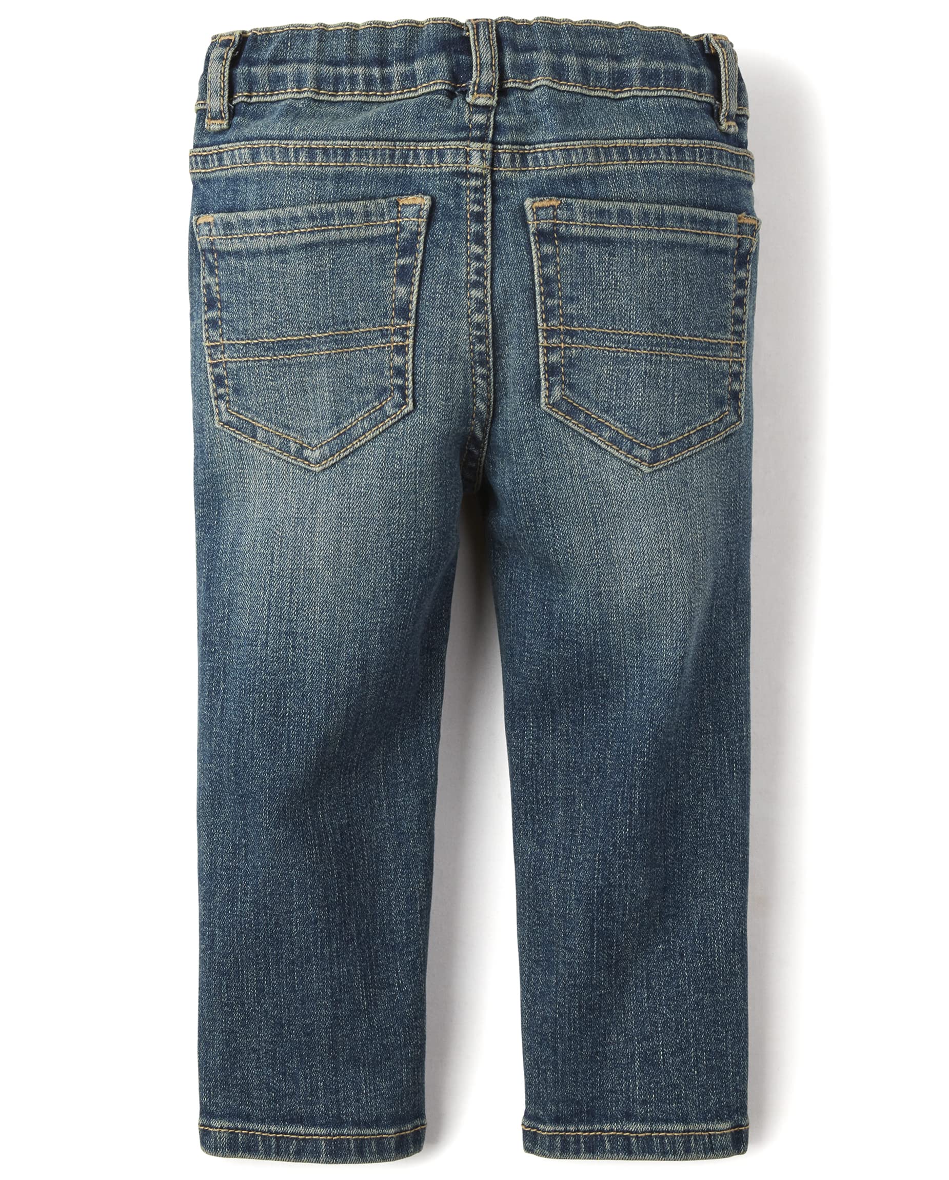 The Children's Place baby boys And Toddler Stretch Straight Leg Jeans, Aged Indigo Single, 4T US