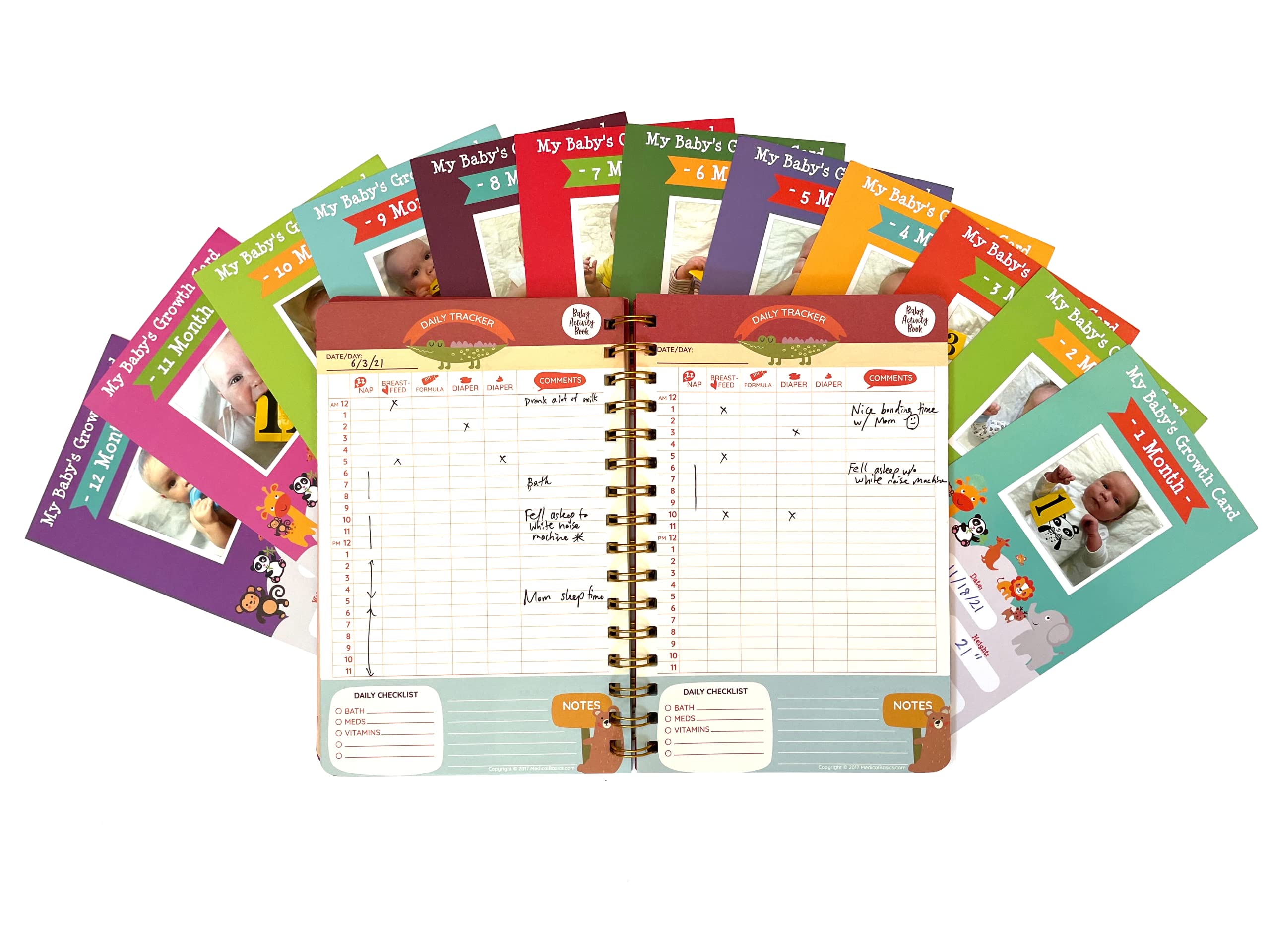 Baby Tracking Journal (Girl Edition) - HARDCOVER Baby Diary for Newborns, Daily Activity Log, Developmental Milestones, Immunization Schedule, Health Record, Emergency Contacts, and More! - Made by Doctors for