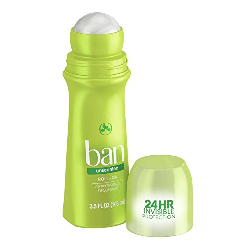 Ban Roll-On Antiperspirant Deodorant for Women and Men, Unscented, 3.5 Ounce (3 Pack)