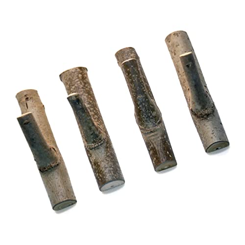 4 Vintage Natural Wood twig Wall Hooks, Wooden Coat Hooks Wall Hanging, Rustic Decorative Wood Sticky for Jacket Key Towel Rack (Width 1.5cm-2cm)