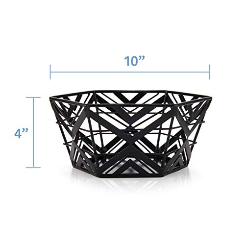 Scott Living Luxe Centerpiece Fruit Storage Basket, 10-Inch, Black