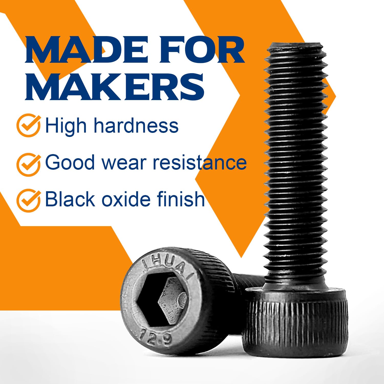 M5 x 30mm Socket Head Cap Screws 12.9 Grade Alloy Steel, Allen Socket Drive, Black Oxide Finish, Machine Thread, 100 PCS