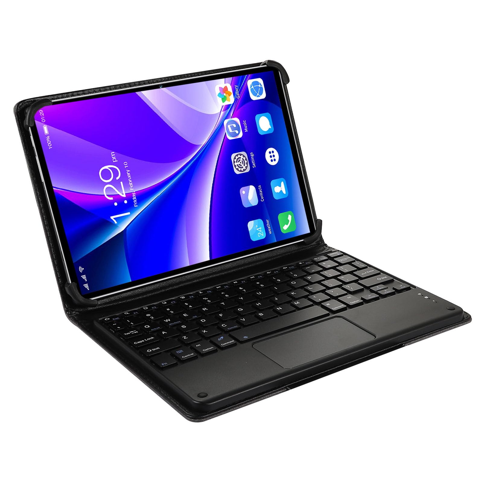 2 in 1 Tablet with Keyboard, 10.1 inch Android 12 Tablet PC, 6+128GB, Octa Core, 8MP+16MP Dual Camera, GPS, Bluetooth, 5G WiFi 4G GSM LTE Tablet with Case (US Plug)