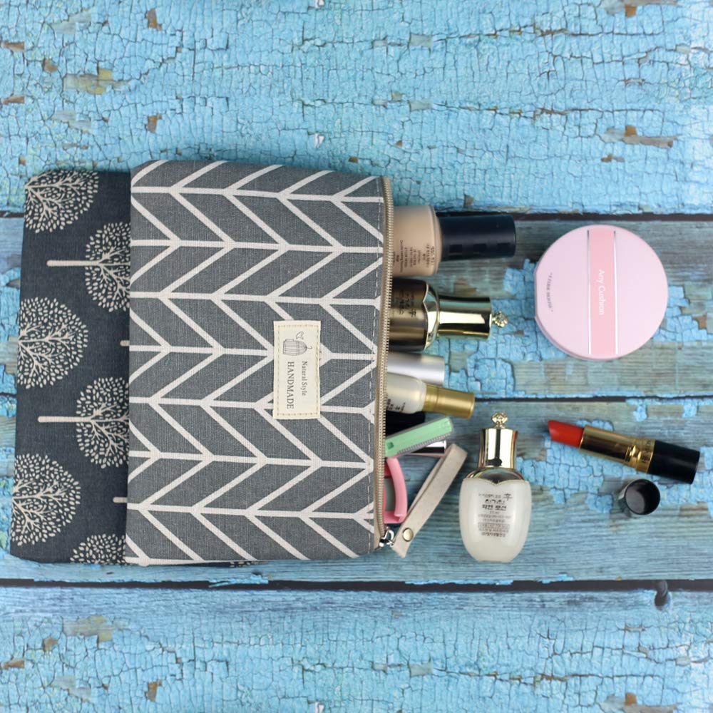 Kimoli 2 Pcs Women Funny Makeup Bag Cute Cosmetic Bag Pouch for Purse Toiletry Bag