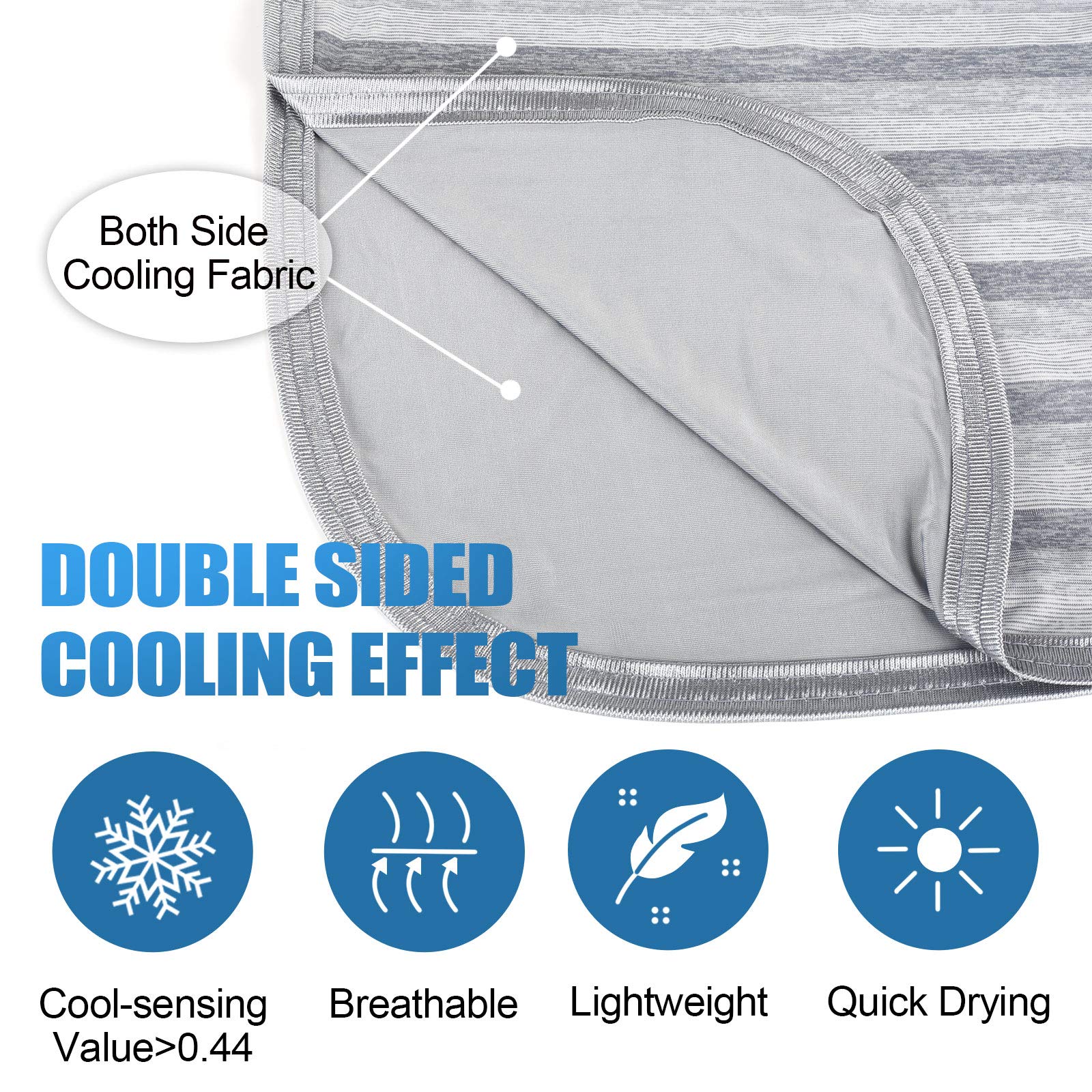 Ailemei Direct Cooling Mattress Pad Twin Size and Cooling Blanket Queen Size Bundle