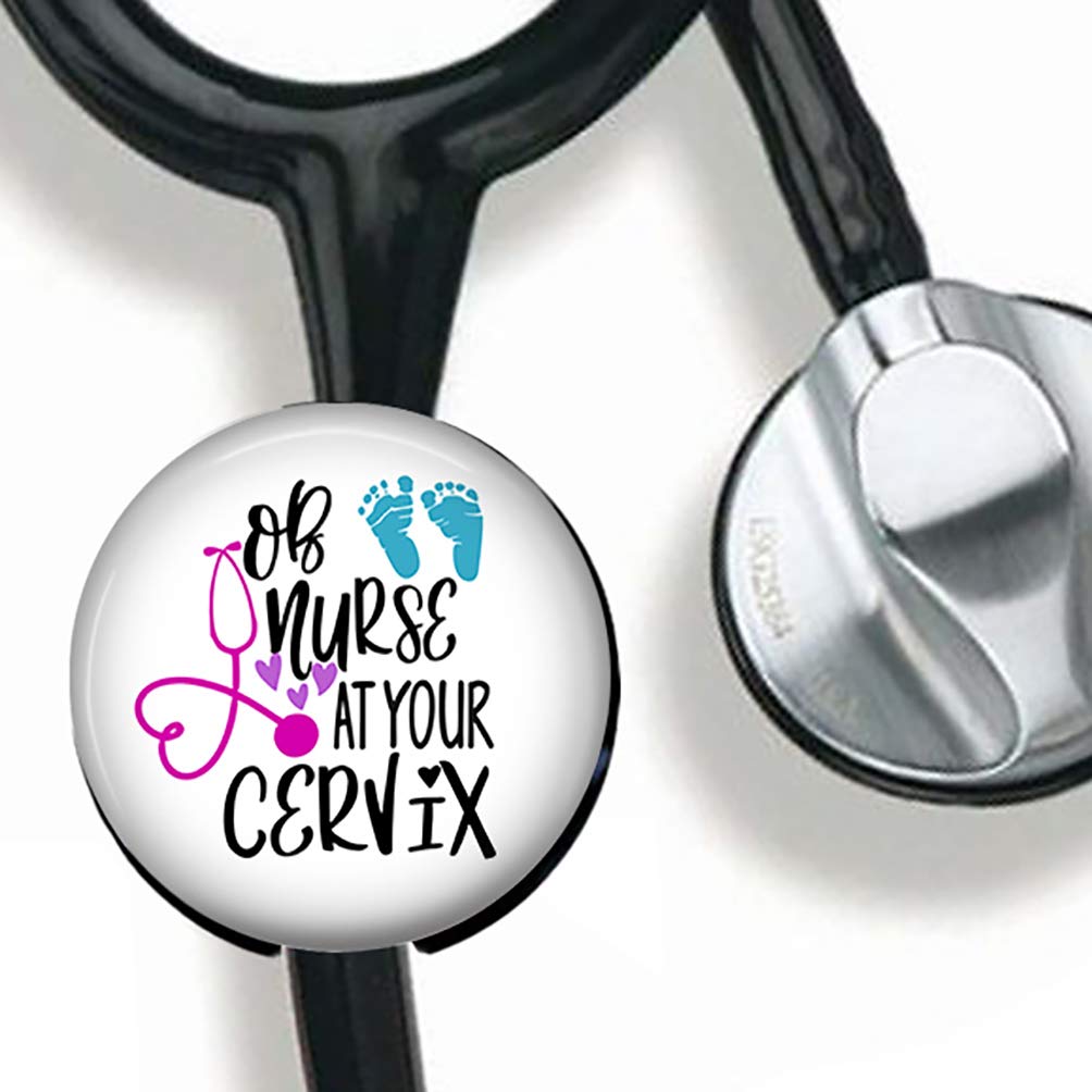 OB Nurse Stethoscope Tag Personalized,Nurse Doctor Stethoscope ID Tag Customized, Medical Stethoscope Name Tag with Writable Surface-Black