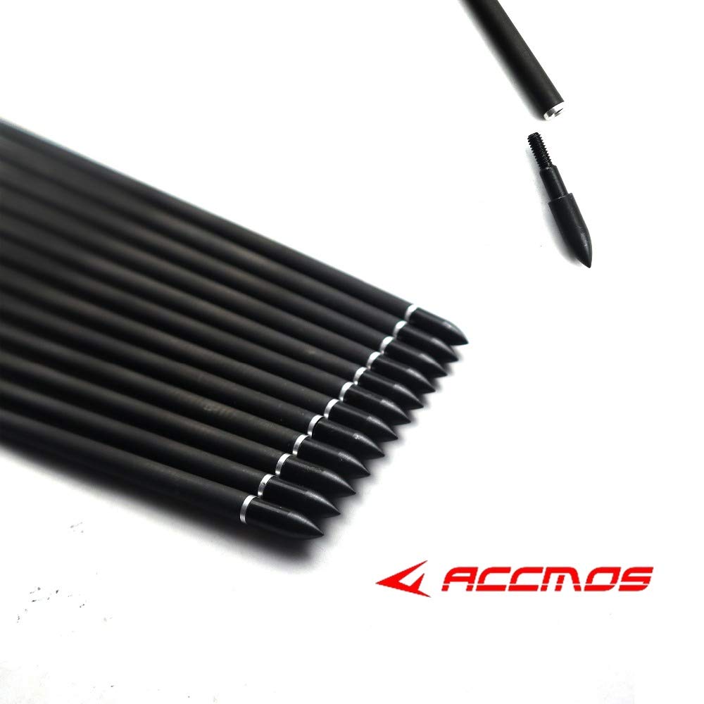 31" Arrows 800 Spine Arrows for Compound Bows ID 6.2 mm 28.5/29/30 Inch Replaceable Tip Carbon Arrow for 10/15/20/25/30/35/40 Lbs Recurve Bow Longbow Archery Hunting Target Practice