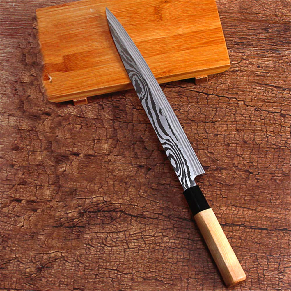 LIUZHANGYU 5Cr15Mov Stainless Steel Yanagi Sushi Sashimi Japanese Knife, 9.5'' (240mm), Wood Handle
