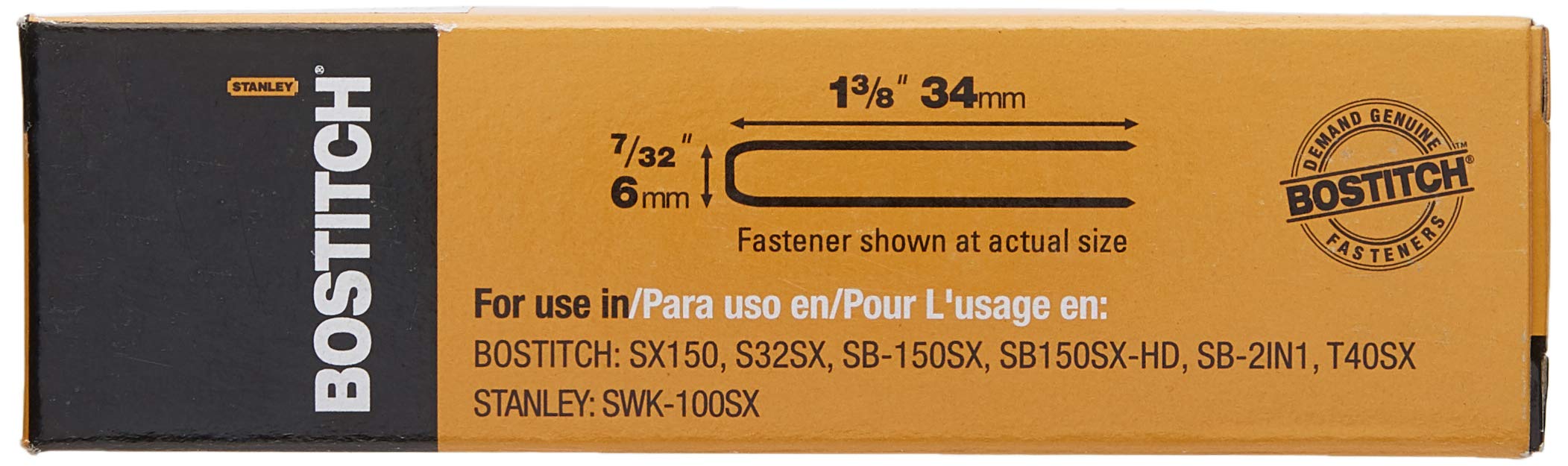Bostitch Sx503513/8ss-1m 1-3/8"leg 18-gauge 7/32" Narrow Crown Stainless Steel Staples(1000)