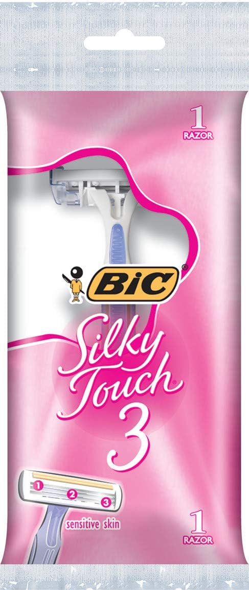 BIC Silky Touch 3 Women’s Disposable Razor, Assorted, 8 Count