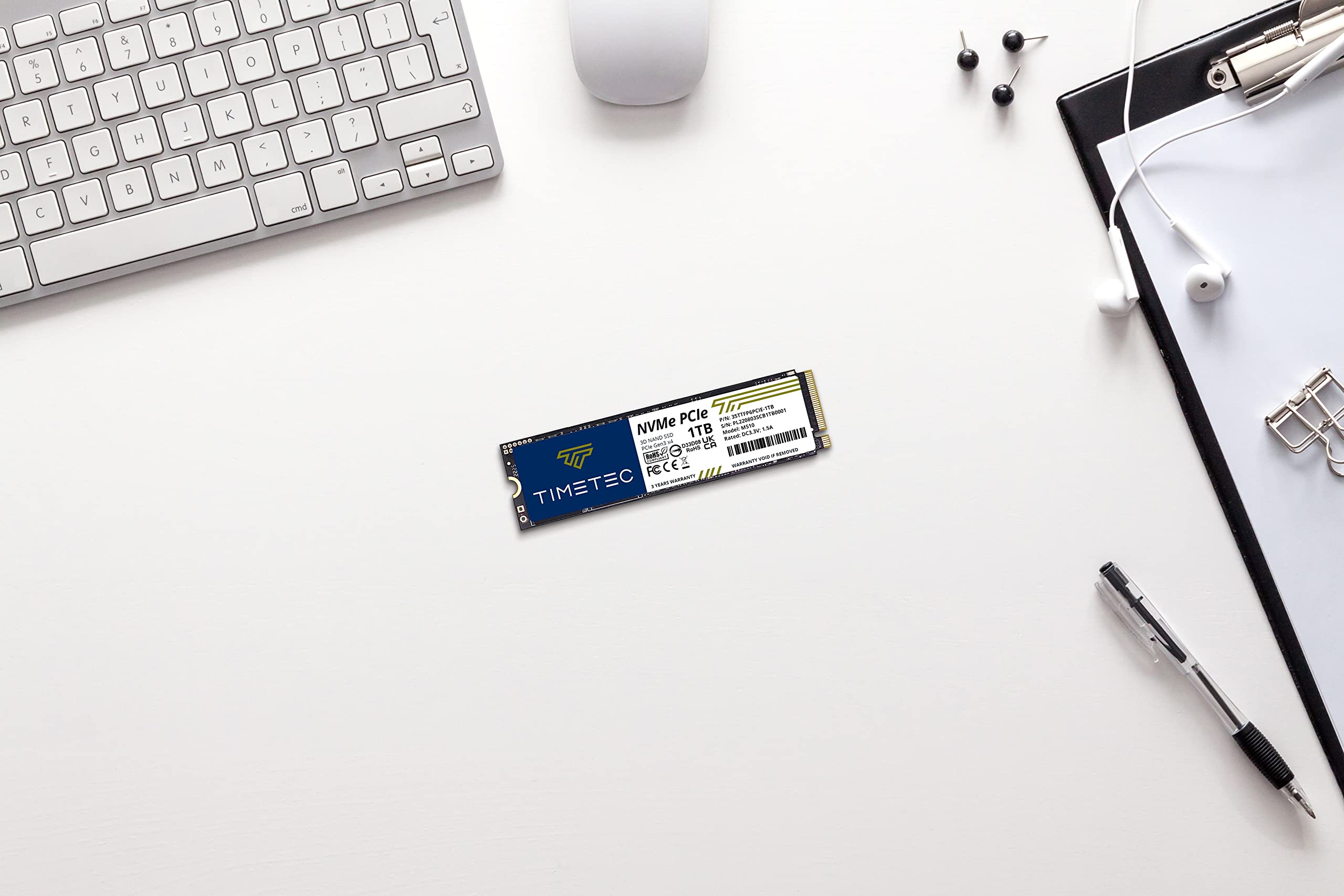 Timetec 1TB SSD NVMe PCIe Gen3x4 8Gb/s M.2 2280 3D NAND High Performance SLC Cache Read/Write Speed Up to 2,000/1,600 MB/s Internal Solid State Drive for PC Laptop and Desktop (1TB)