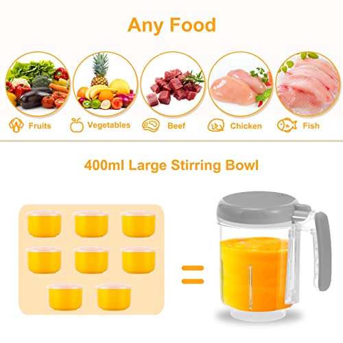 BEAR 2023 Baby Food Maker | One Step Baby Food Processor Steamer Puree Blender | Auto Cooking & Grinding | Baby Food Puree Maker with Self Cleans | Touch Screen Control