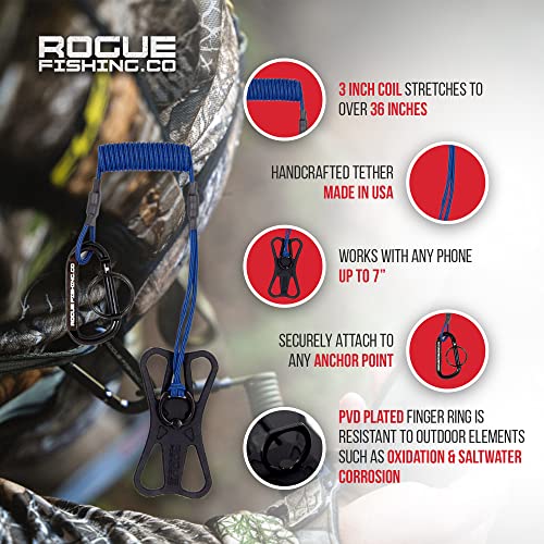 Rogue Fishing Co. The Protector Phone Tether | Use As Cell Phone Lanyard or Hiking/Boating/Kayak Tether | Phone Leash Ensures Your Phone is Safe and Protected