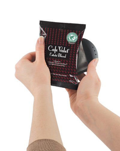 Café Valet Black Single Serve Coffee Brewer, Exclusively for use with Café Valet Coffee Packs