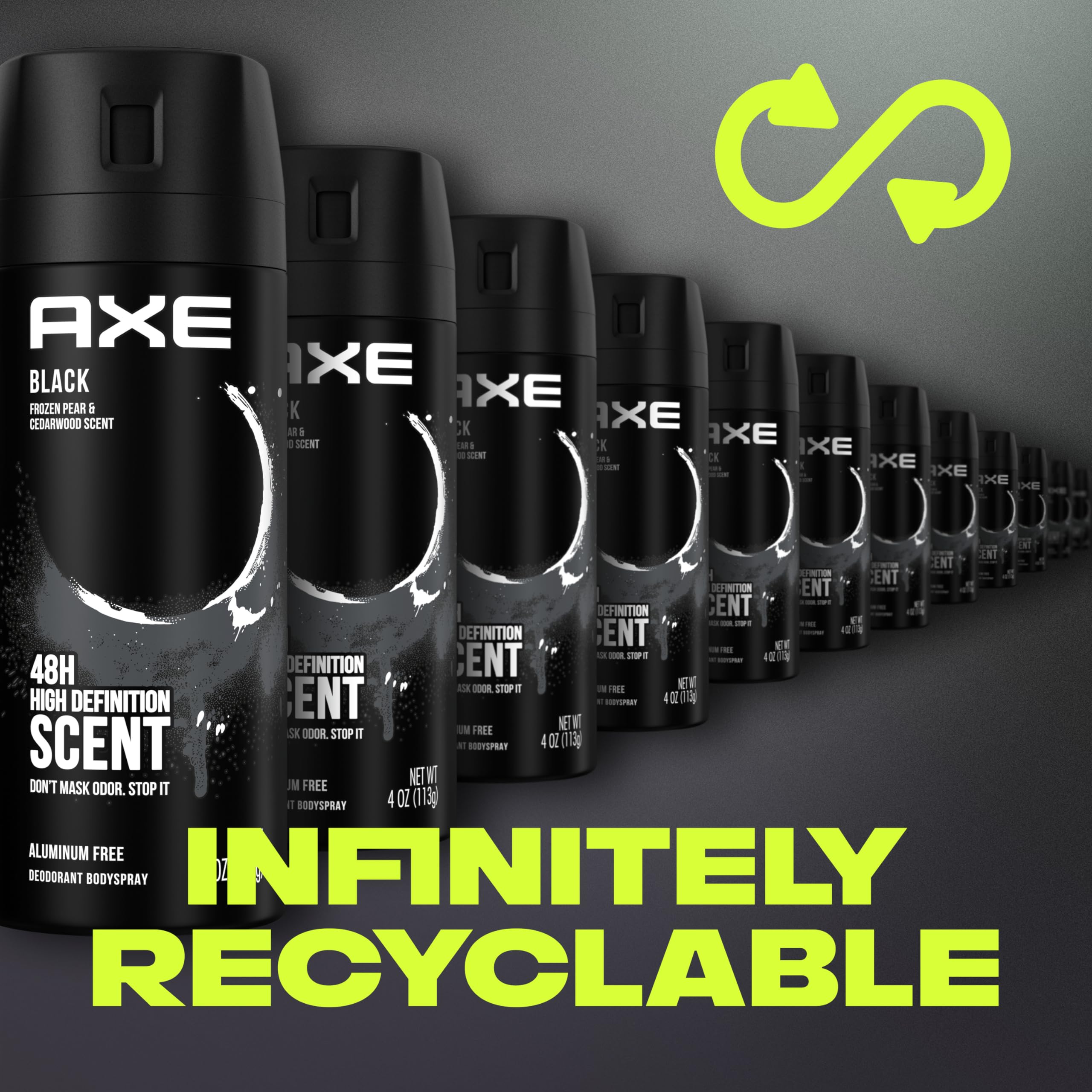 AXE Body Spray Deodorant for Men Black for Long Lasting Odor Protection Frozen Pear & Sandalwood Men's Deodorant Formulated Without Aluminum 4.0 oz