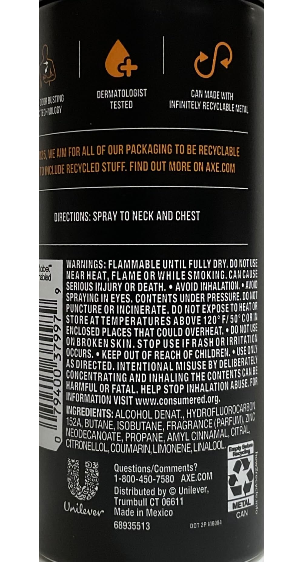 Axe Deodorant Bodyspray Dark Temptation (3 Pack)