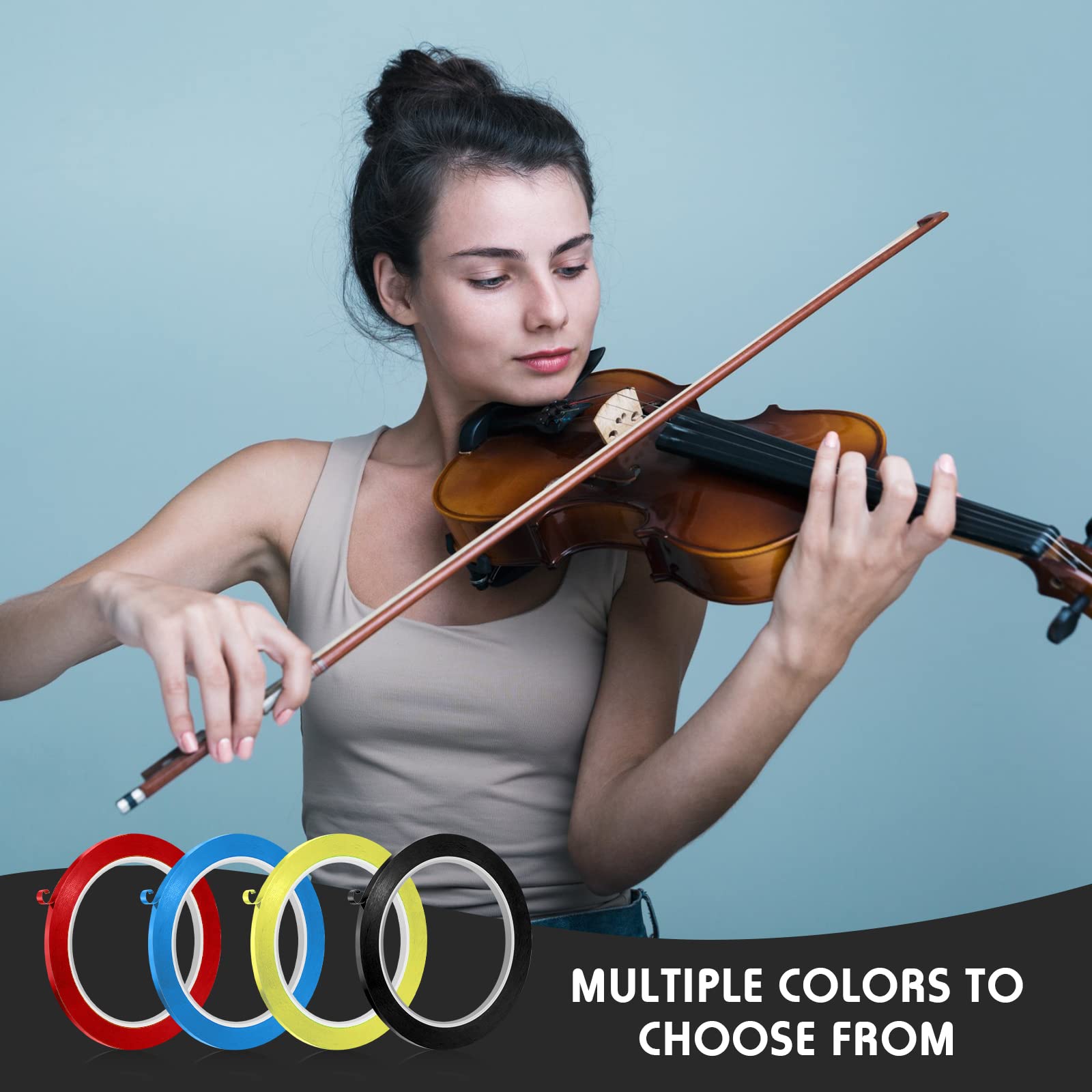 5 Rolls Violin Fingering Tape for Fretboard Note Positions 216 ft Positions Practising Guide for Cellos Colorful Orchestral Instruments Fingering Tape