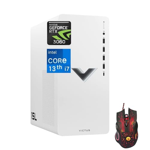 2023 Newest HP Victus Gaming Desktop, Intel Core i7-13700 Processor (up to 5.2GHz, 14 cores), NVIDIA GeForce RTX 3060 Graphics, 64GB RAM, 1TB SSD, 1TB HDD, Wi-Fi 6, Bluetooth, Windows 11 Home