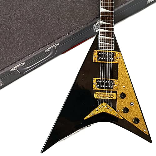 Axe Heaven RR-085 Randy Rhoads Black and Gold Concorde Flying V Mini Guitar