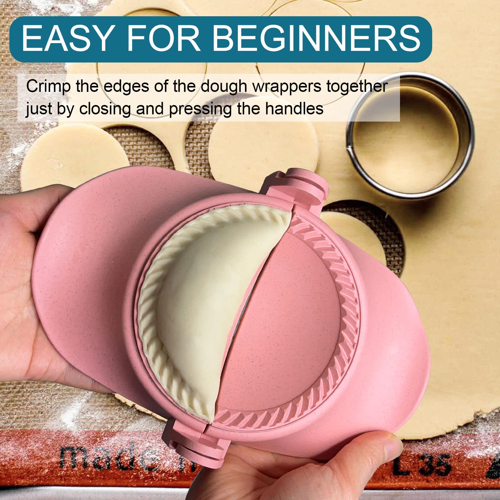 3.1in Dumpling Maker & 4.2in Empanada Maker Press Set Including 2* Press Molds, 2* Round Cutters, 2* Stuffing spoons K03A by CHIVIOR
