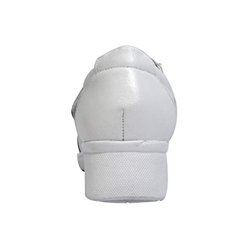 24 Hour Comfort Bonnie (1062) Women's Wide Width Cushioned Leather Walking Shoes White 8.5
