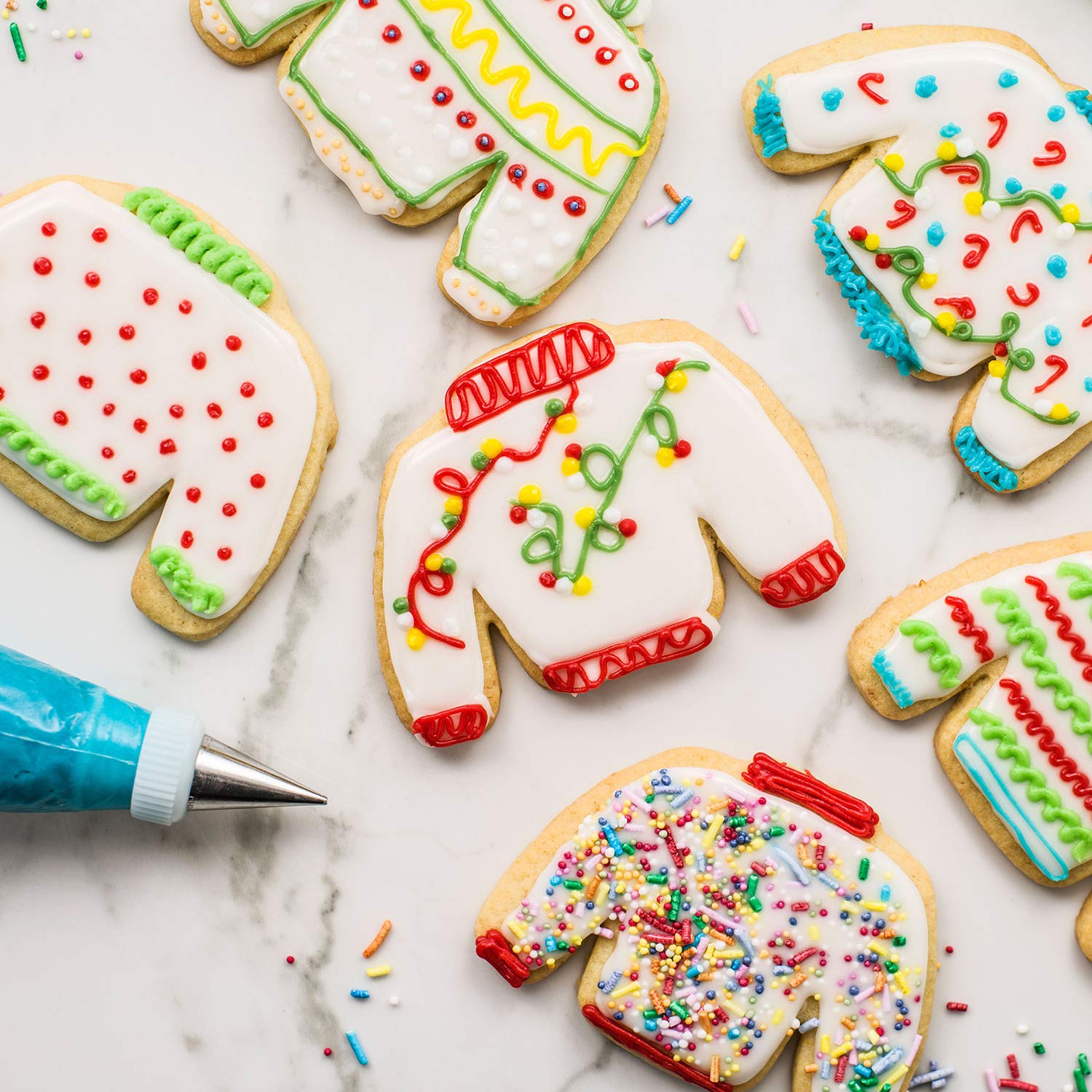3 Piece Ugly Sweater Cookie Cutter Set - 4 1/5", 3 1/2", 2 1/2" - Christmas Winter Sweater Cookie Cutters