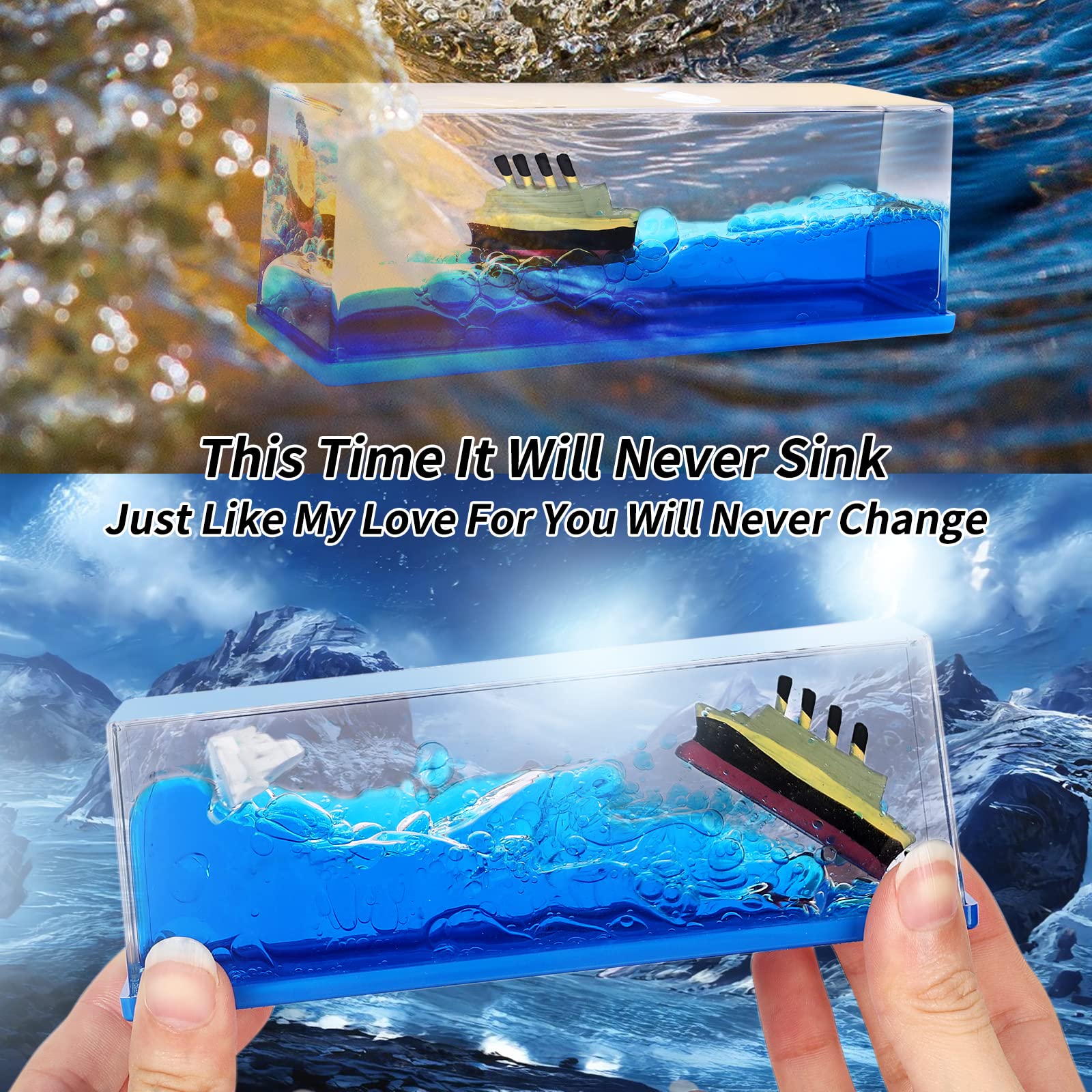 2BK Titanic Cruise Ship Model Decorative Paperweight, Ship Home Decor - Never Sinking Cruise Ship Decorative Car Display Cases & Gifts