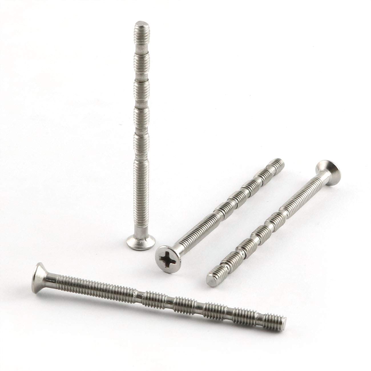 PZRT 4 Set Door Handle Hardware Lever Handle Screws Connecting Bolts & Sleeves Phillips Drive Flat Countersunk Head Fixing Cutting Slot Articulated Screw M4x60mm